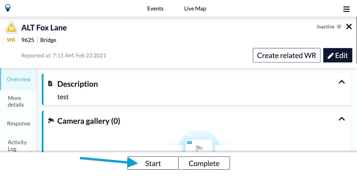 How do I start a work request as a driver?